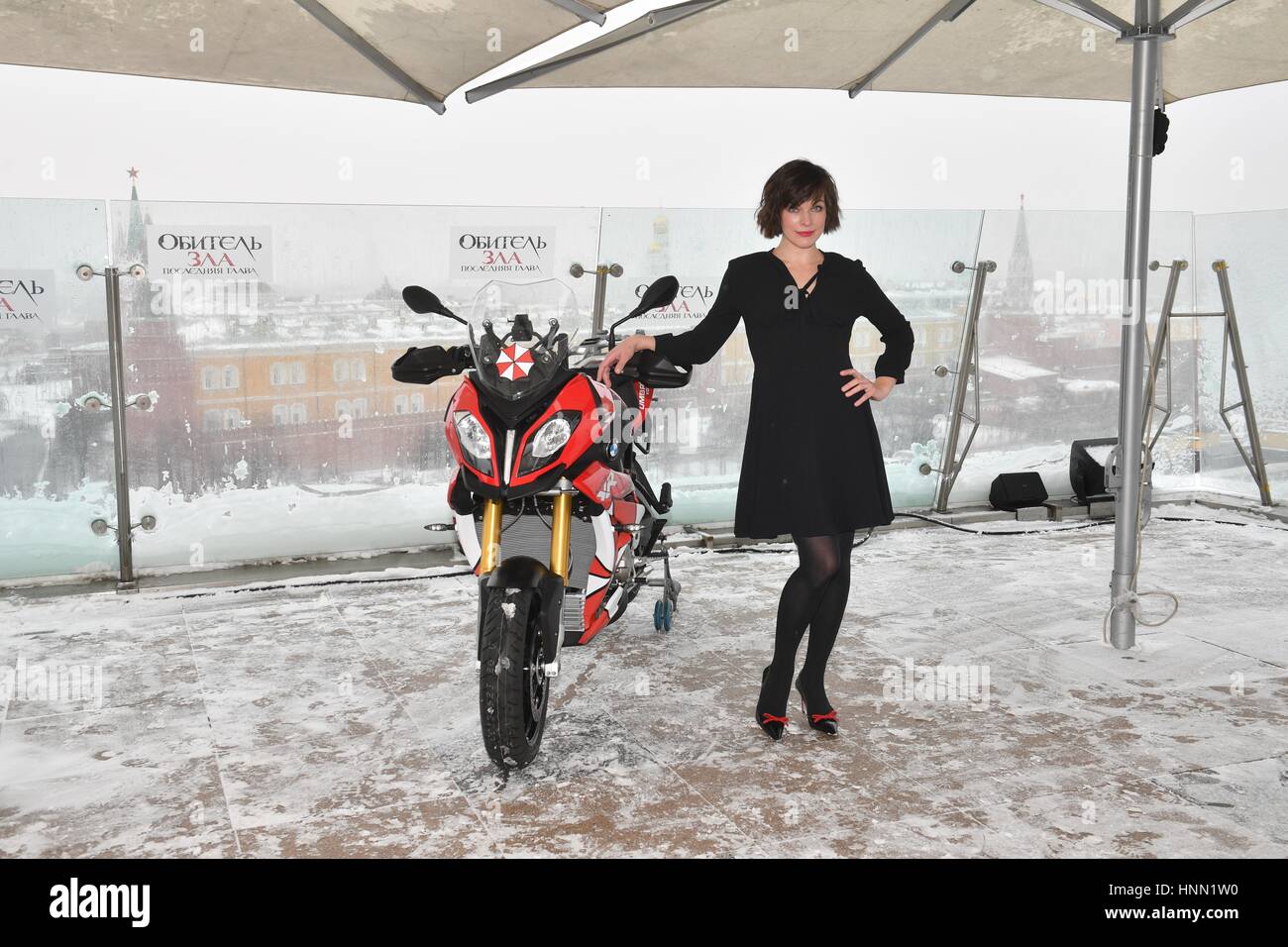 Moscow, Russia. 14th Feb, 2017. Photocall of actress Milla Jovovich and ...