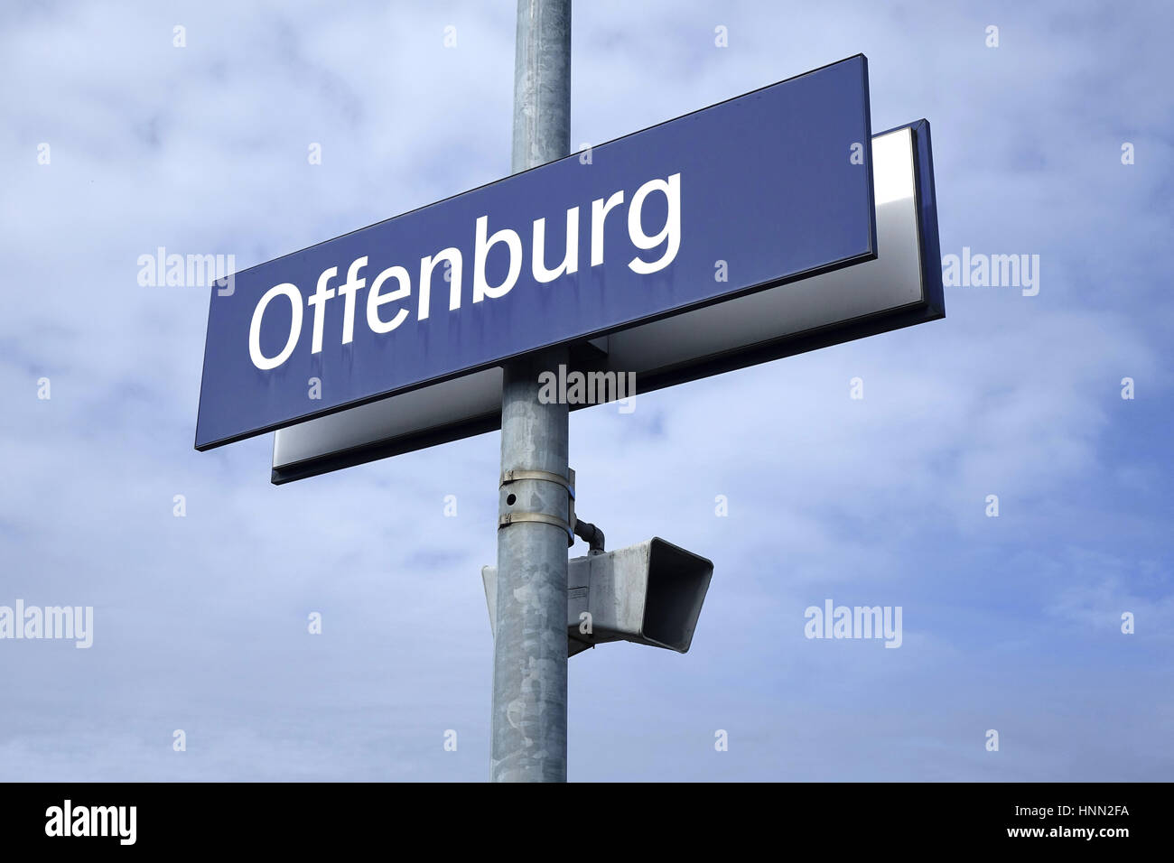 Offenburg, Germany. 22nd Aug, 2016. A sign for Offenburg's train ...
