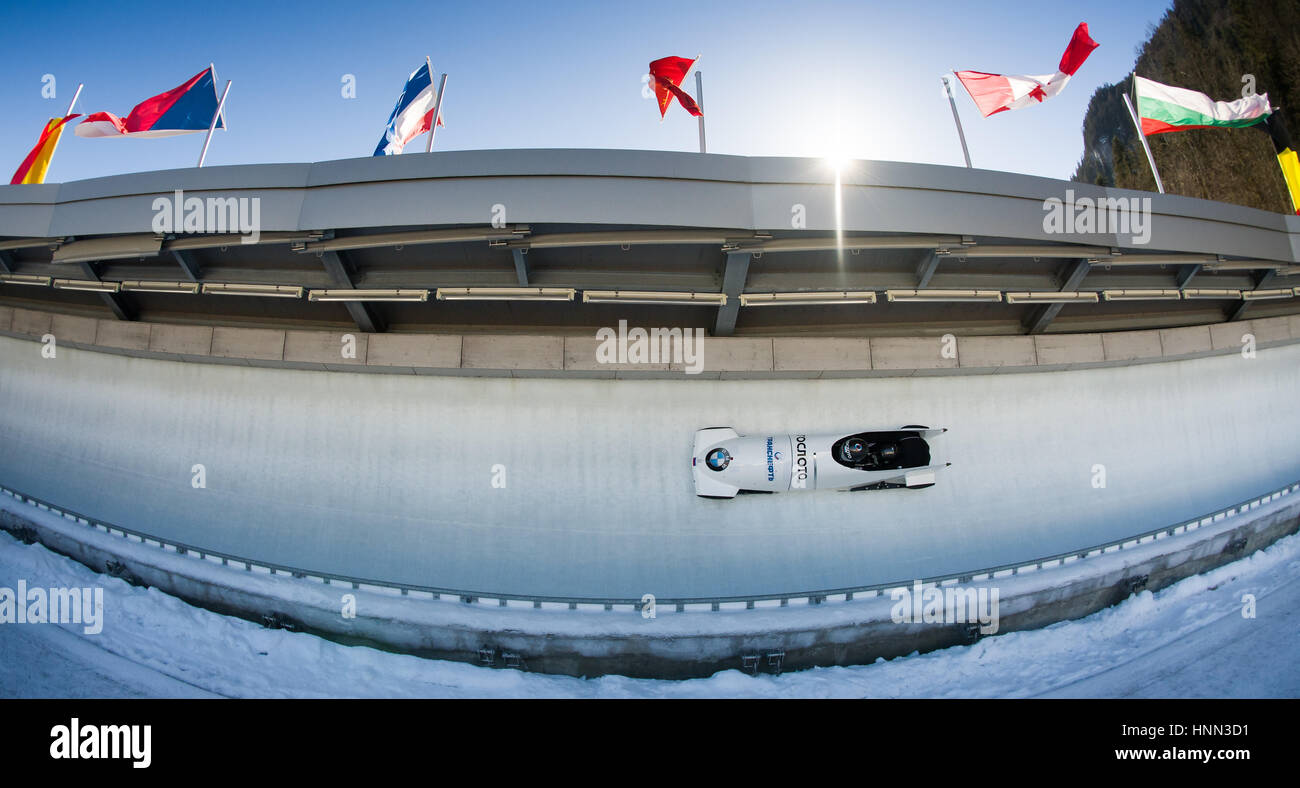 Koenigssee, Germany. 15th Feb, 2017. Russian bobsled pilot Nadezhda ...