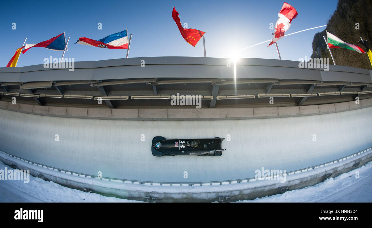 Koenigssee, Germany. 15th Feb, 2017. British bobsled pilot Mica McNeill ...