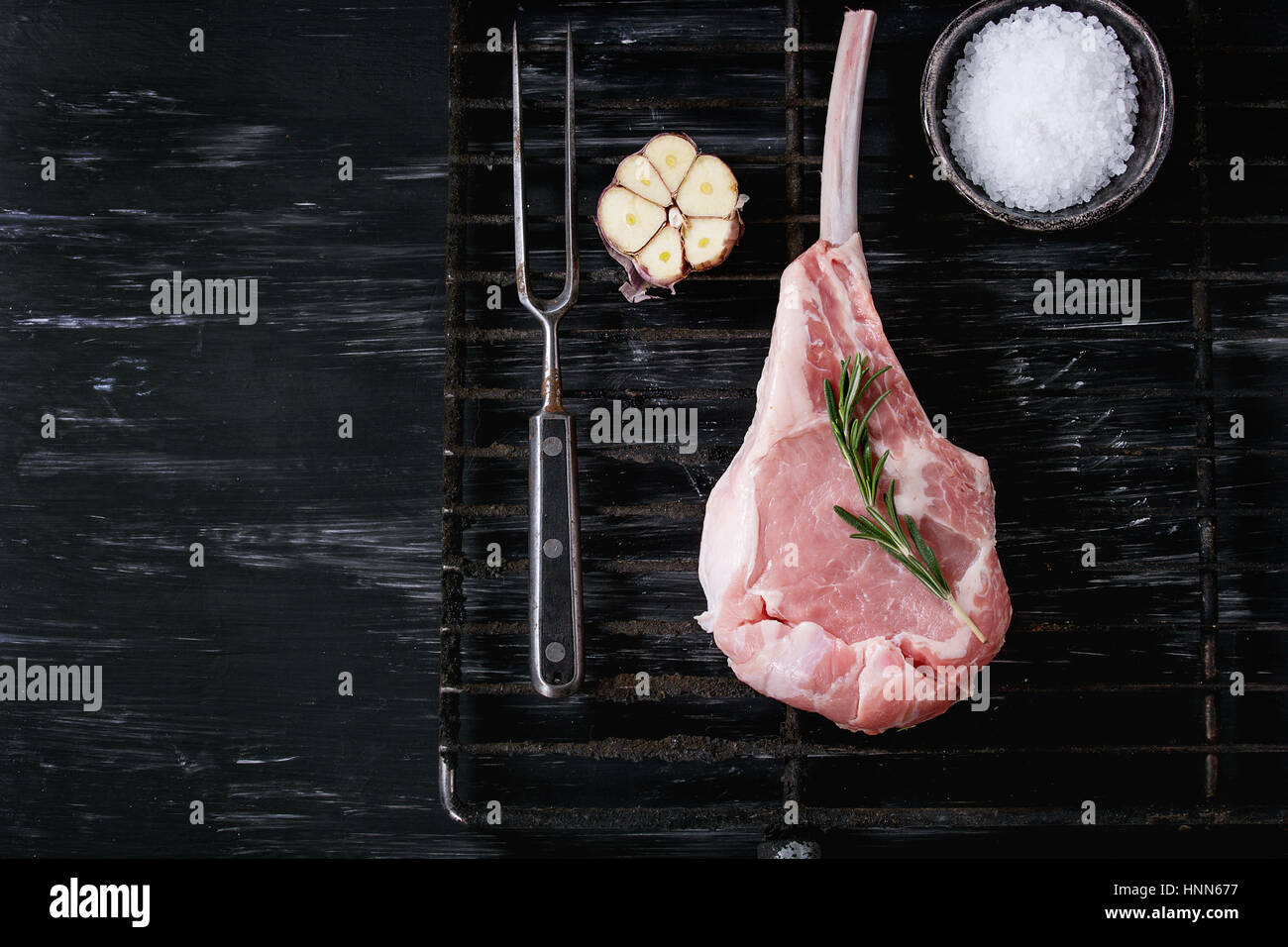 Raw Veal tomahawk steak Stock Photo - Alamy