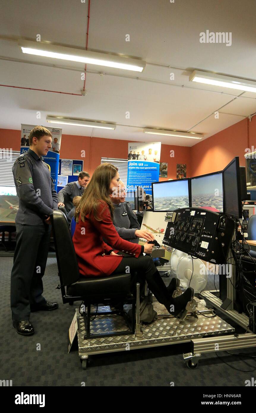 Flies flight simulator during visit to raf wittering near peterborough ...