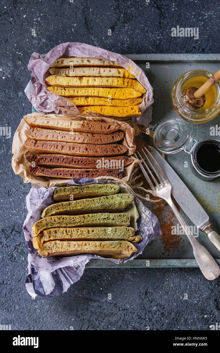 Variety of ombre pancakes Stock Photo - Alamy