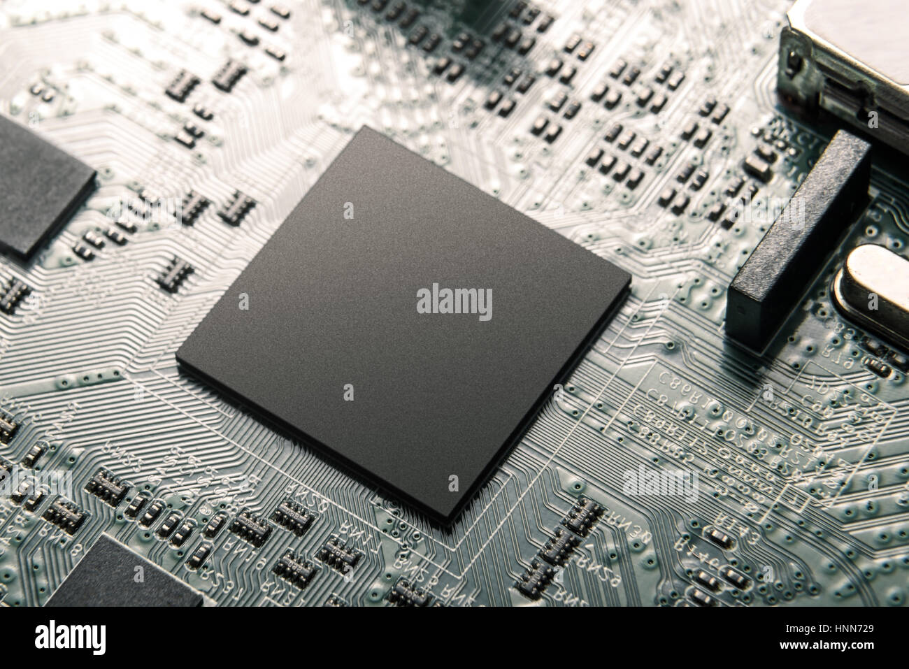 central processor unit on the mainboard closeup Stock Photo - Alamy