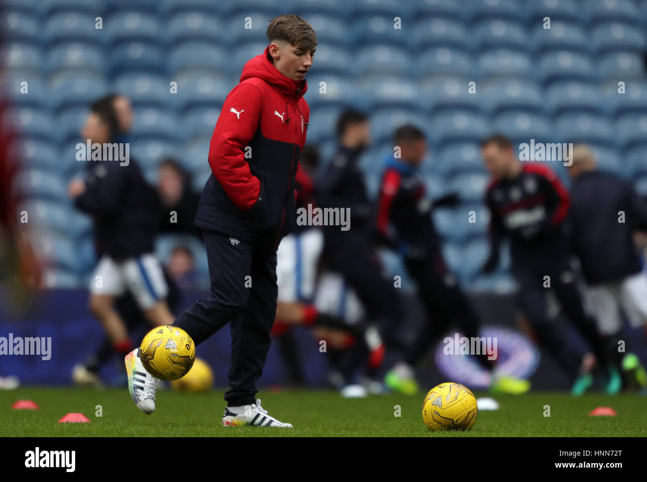 Rangers' Billy Gilmour on the pitch during the warm up at the Scottish ...