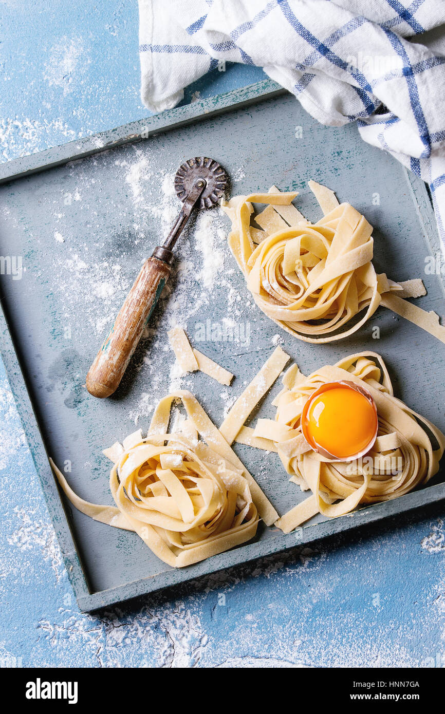 Fresh homemade pasta tagliatelle Stock Photo - Alamy