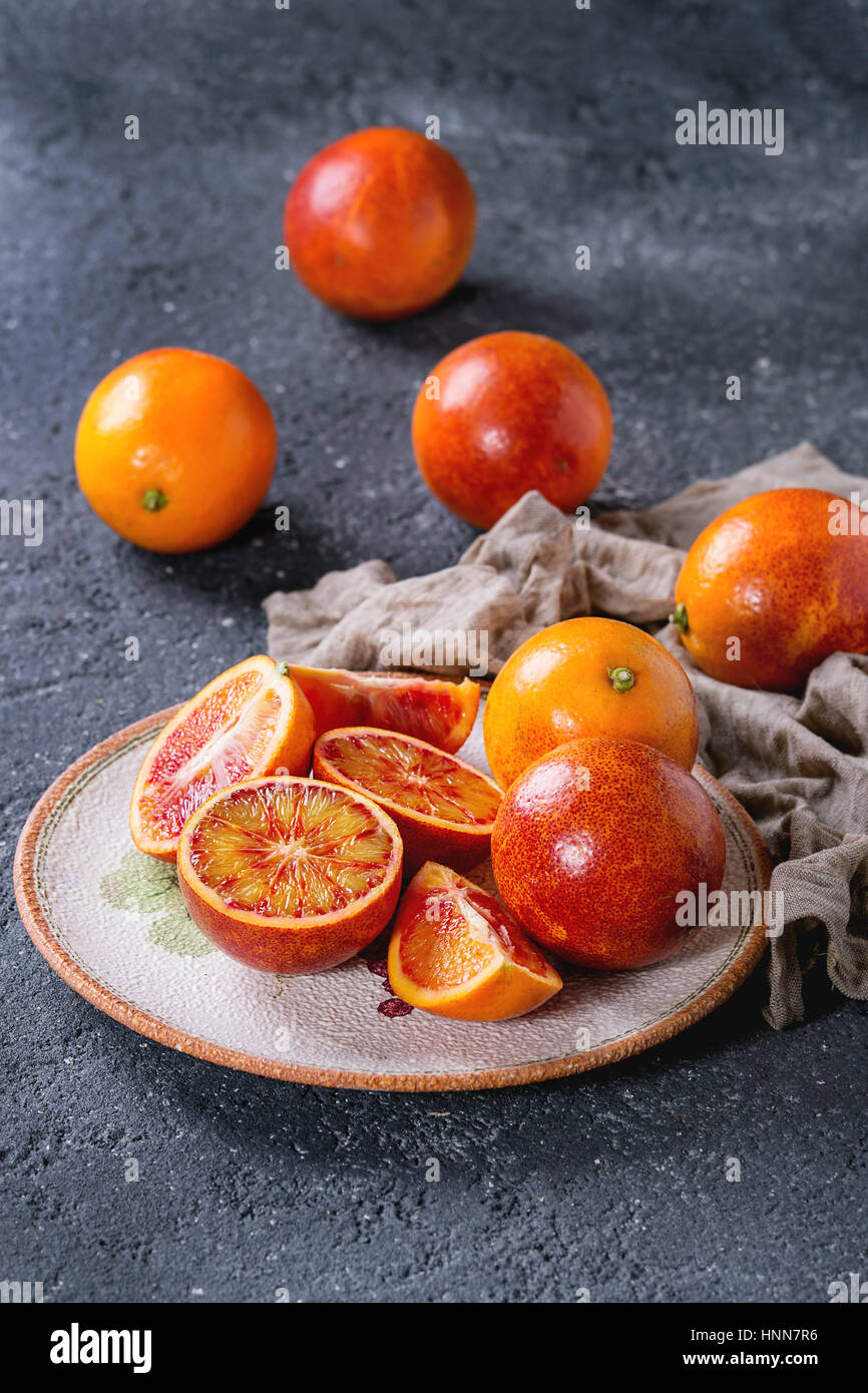 Sicilian Blood oranges fruits Stock Photo - Alamy
