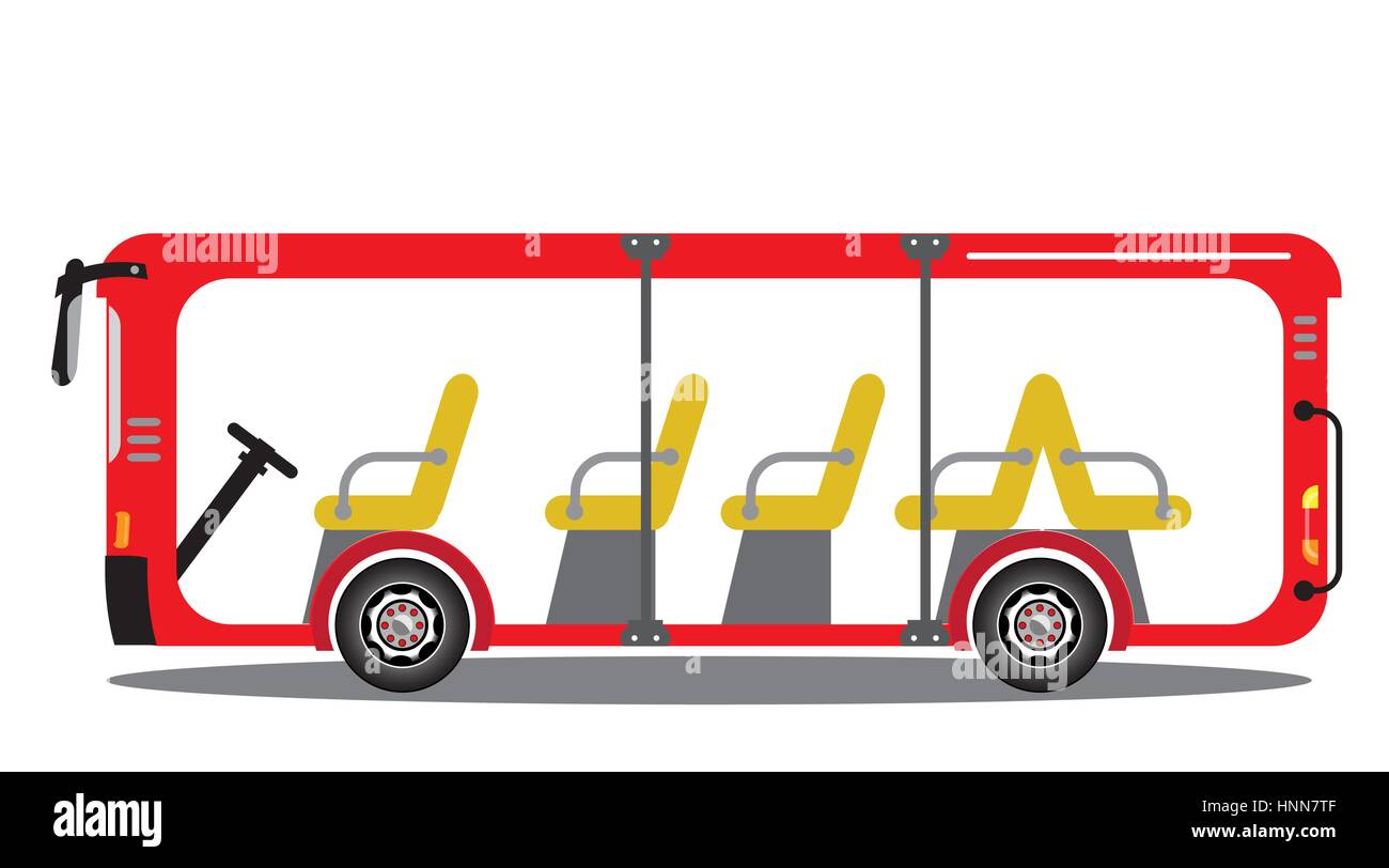 Open side Shuttle Mini bus Vector Stock Vector Image & Art - Alamy