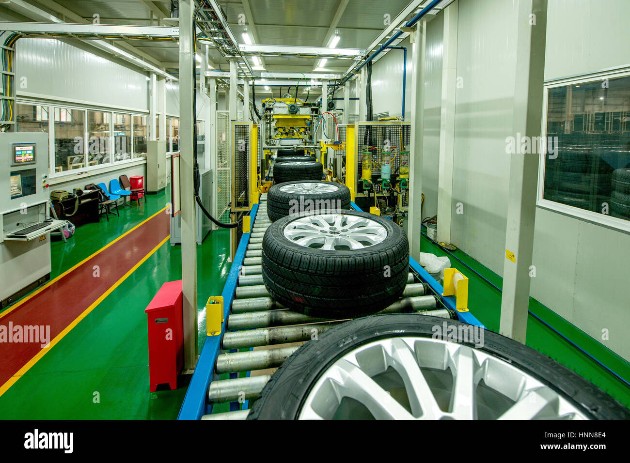 Automobile tire production line Stock Photo - Alamy