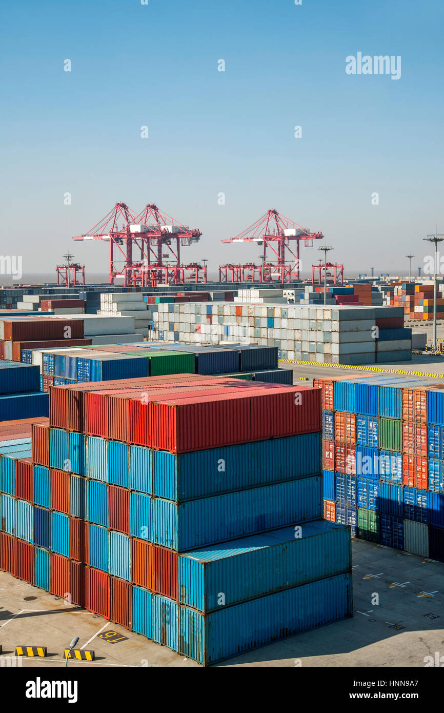 Blurred industry container port hi-res stock photography and images - Alamy
