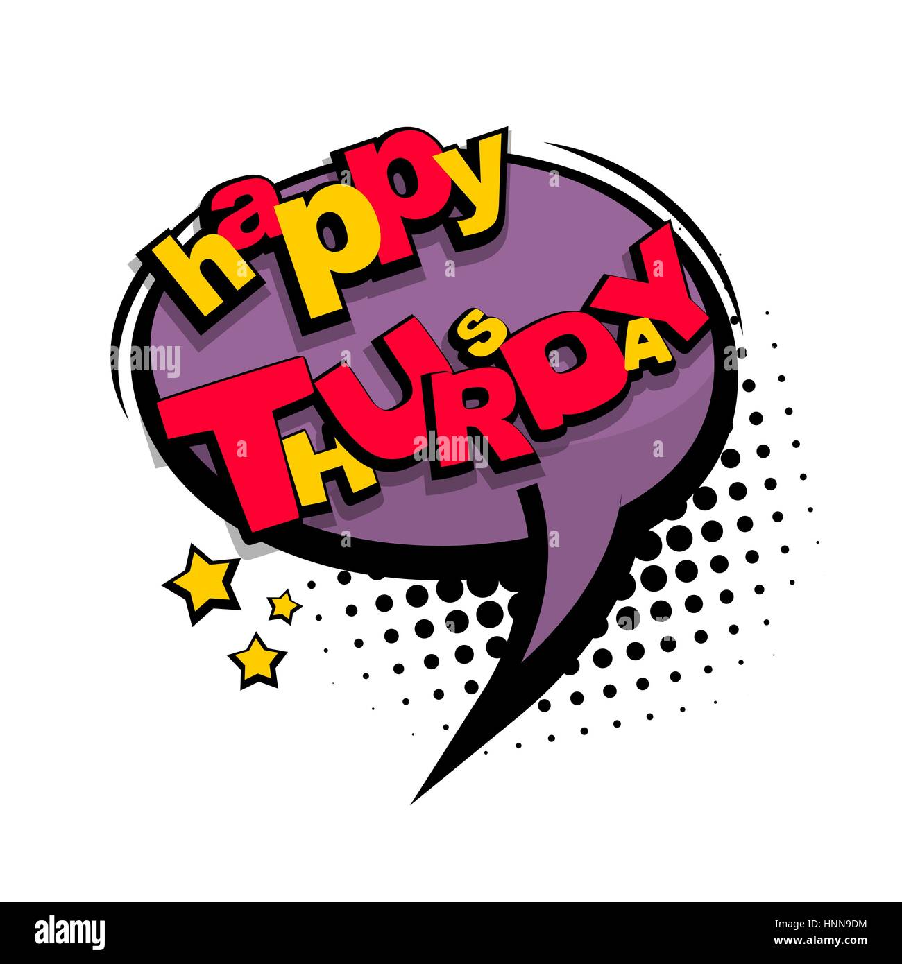 Comic cartoon text happy thursday Stock Vector Image & Art - Alamy