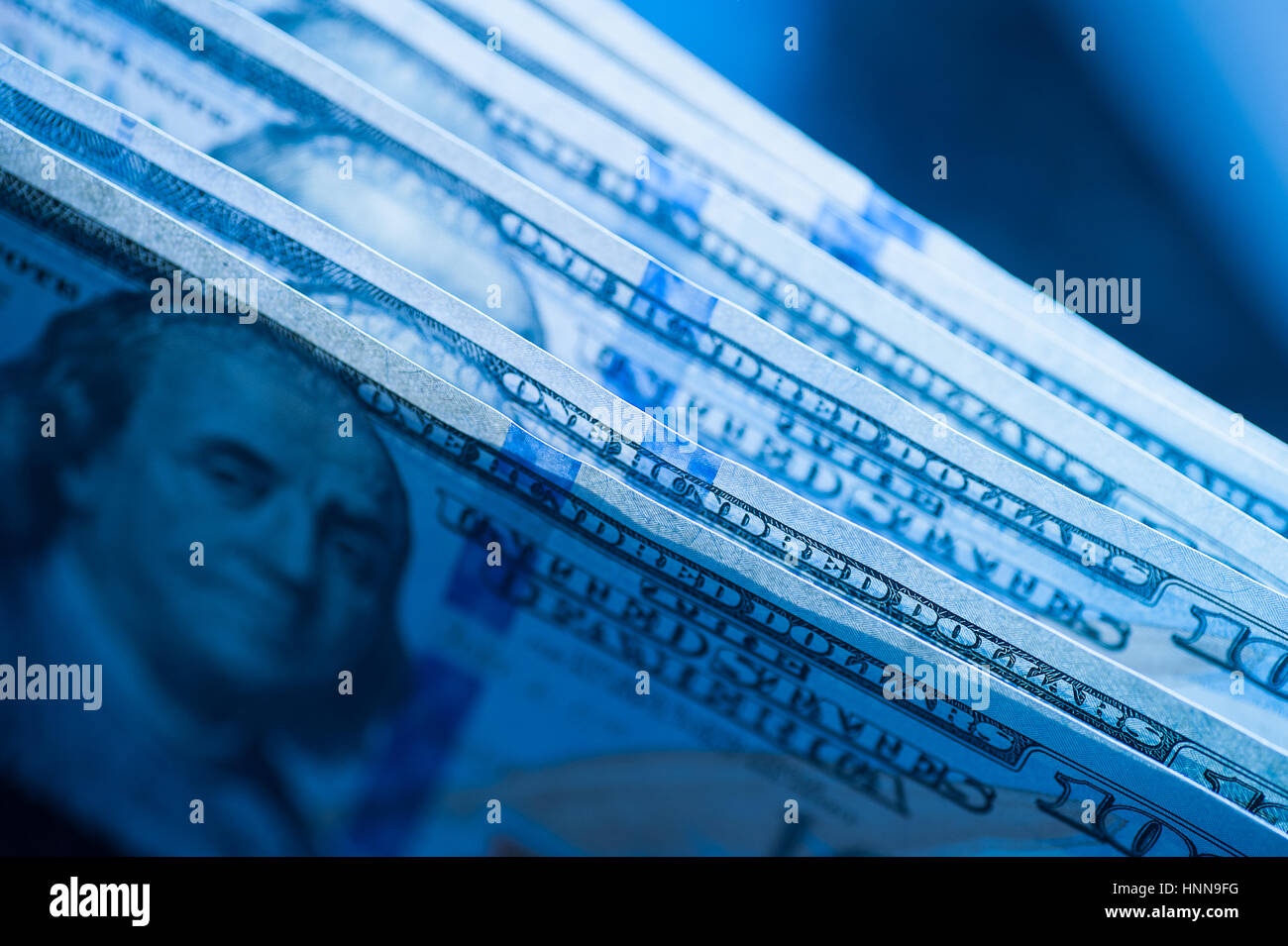 texture of dollar bills in blue tones Stock Photo - Alamy