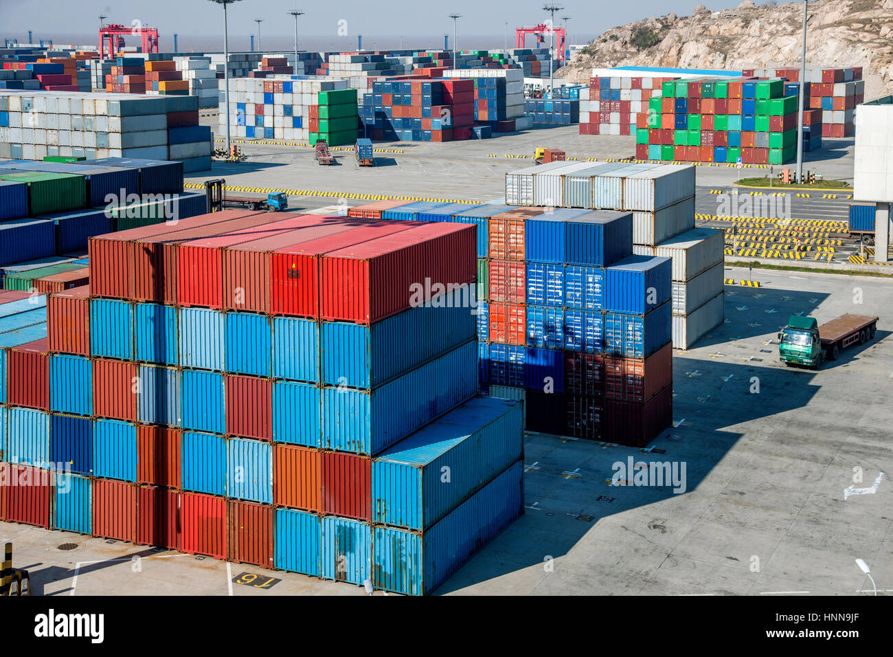 Vertical view loading unloading container hi-res stock photography and ...