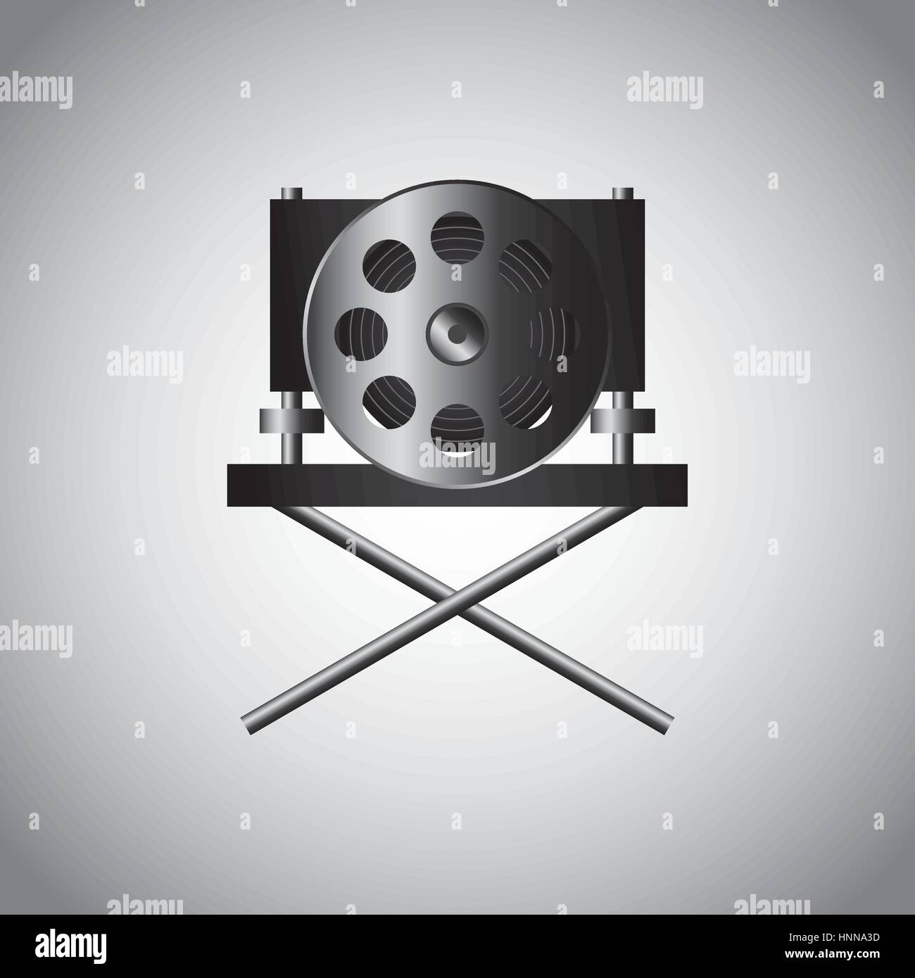 cinema reel film tape and director chair icon over white background ...