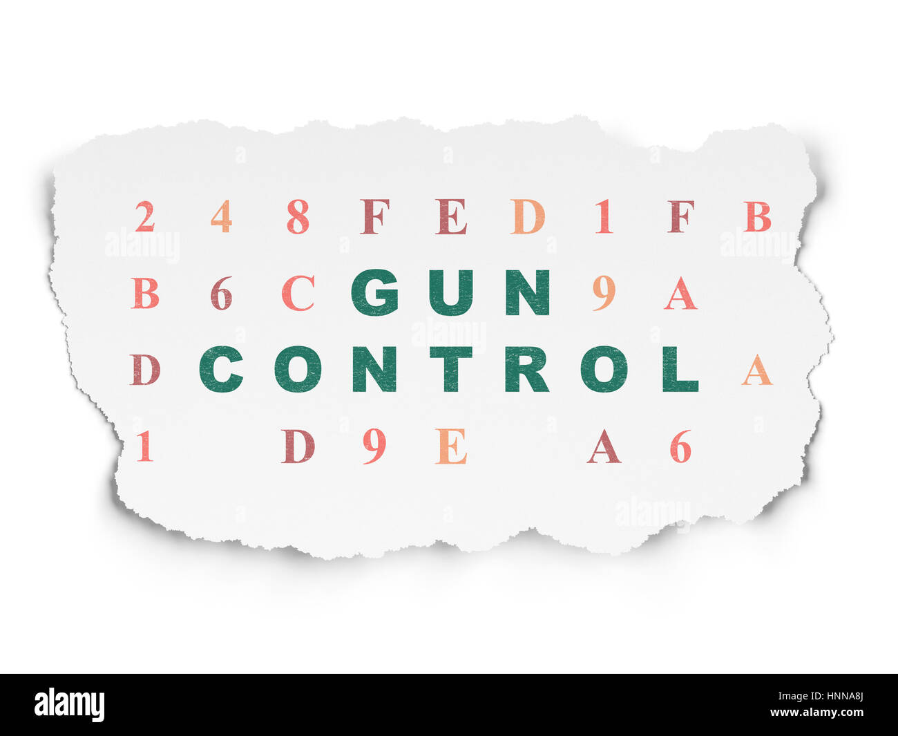 Privacy concept: Painted green text Gun Control on Torn Paper ...