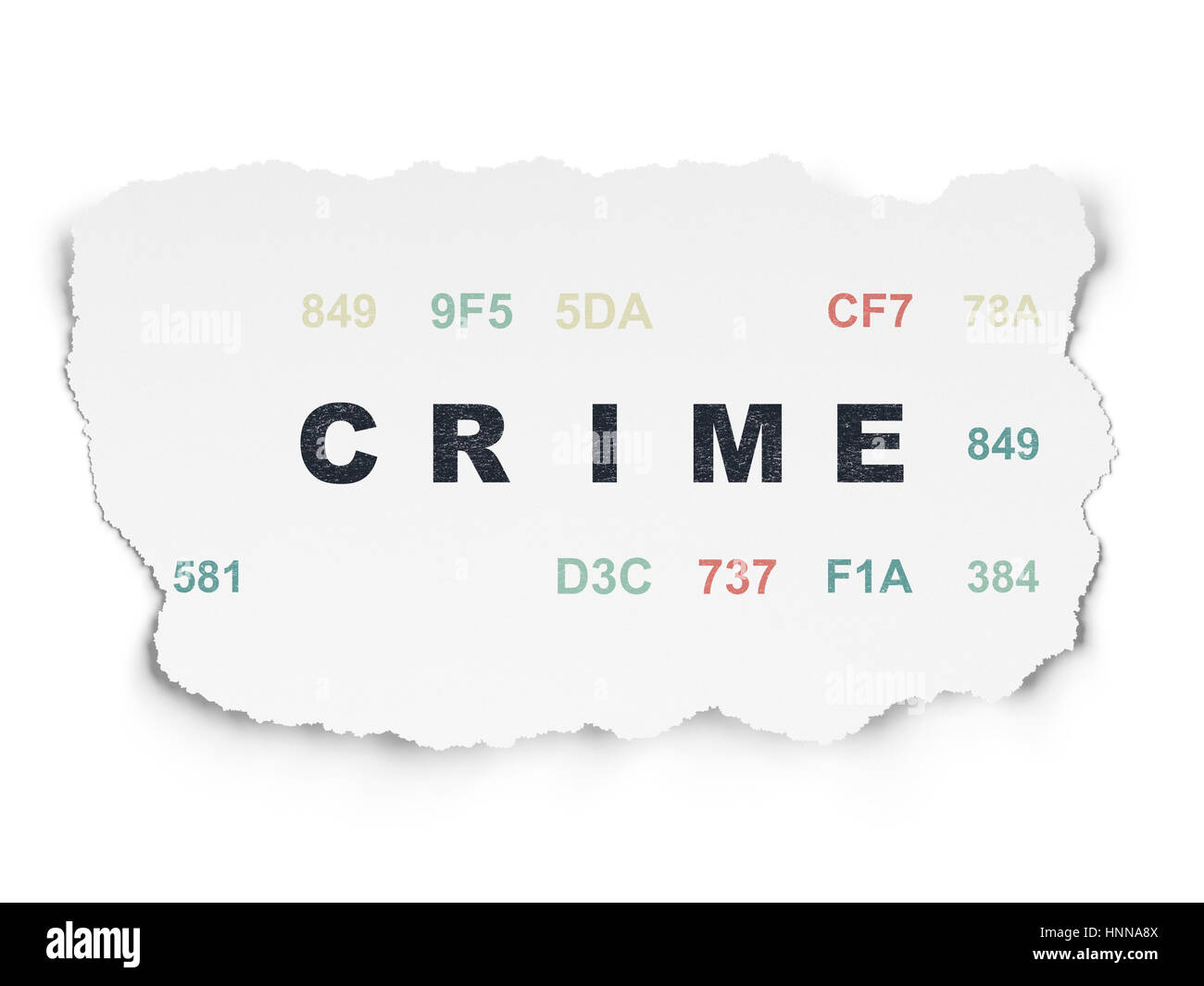 Safety concept: Painted black text Crime on Torn Paper background with ...