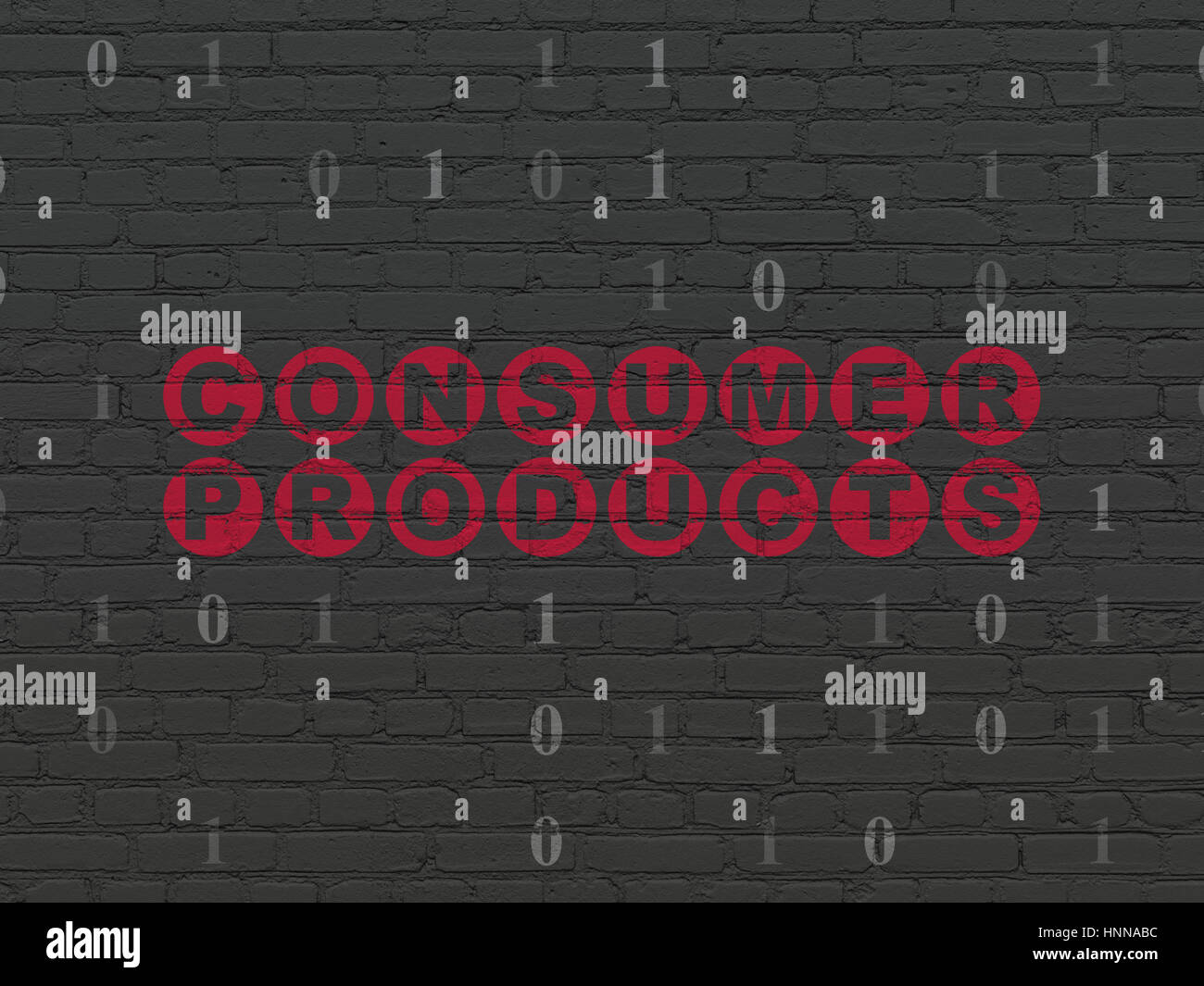 Business concept: Consumer Products on wall background Stock Photo - Alamy