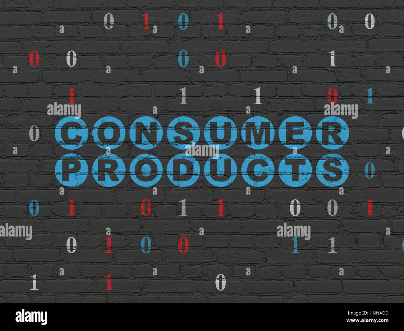 Business concept: Consumer Products on wall background Stock Photo - Alamy