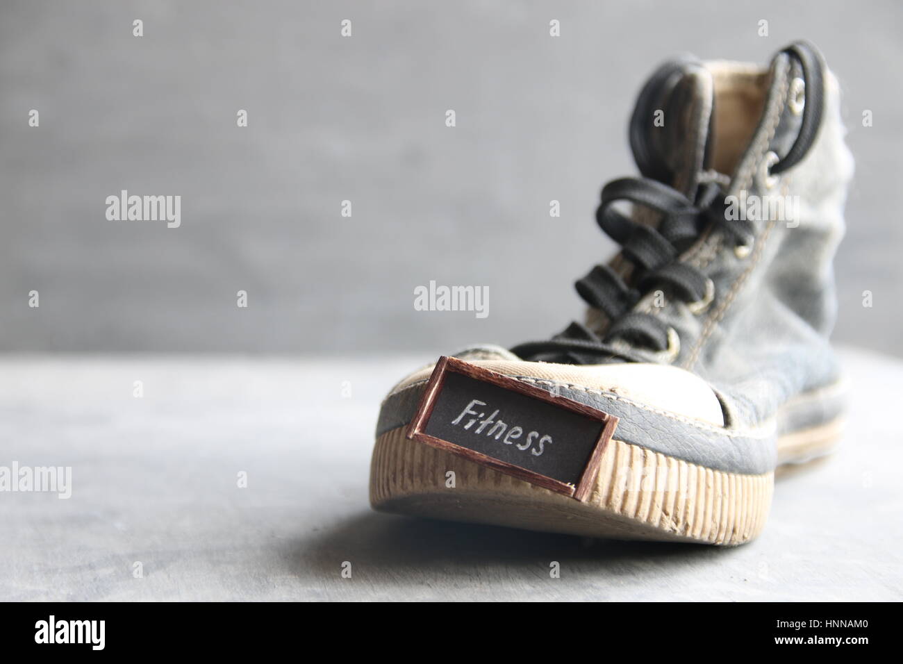 Fitness - text on Sneakers Stock Photo - Alamy