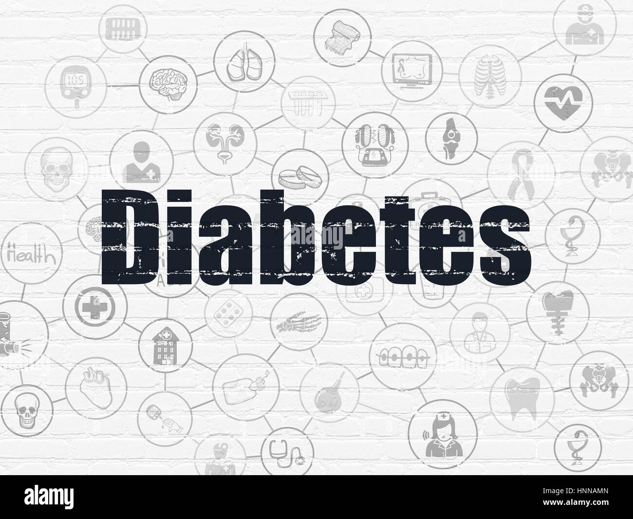 Medicine concept: Diabetes on wall background Stock Photo - Alamy