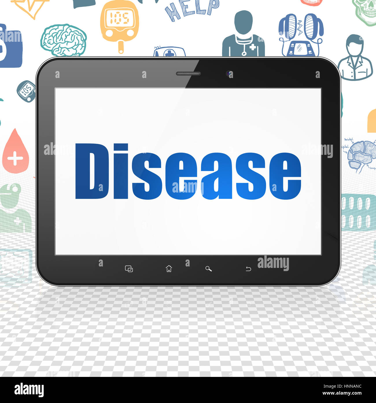 Medicine concept: Tablet Computer with Disease on display Stock Photo ...
