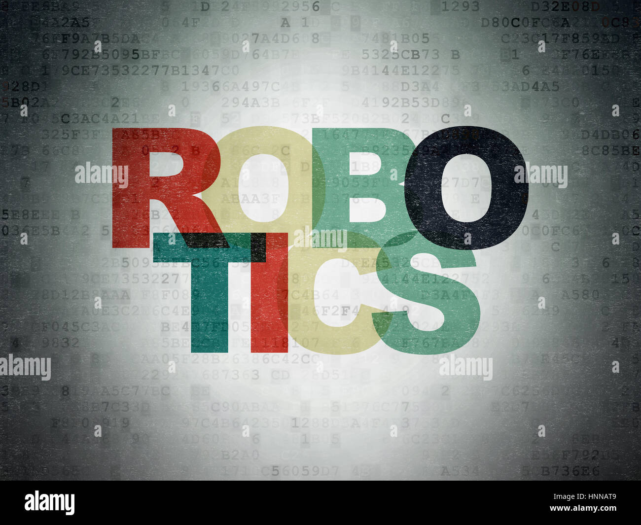 Science concept: Robotics on Digital Data Paper background Stock Photo ...