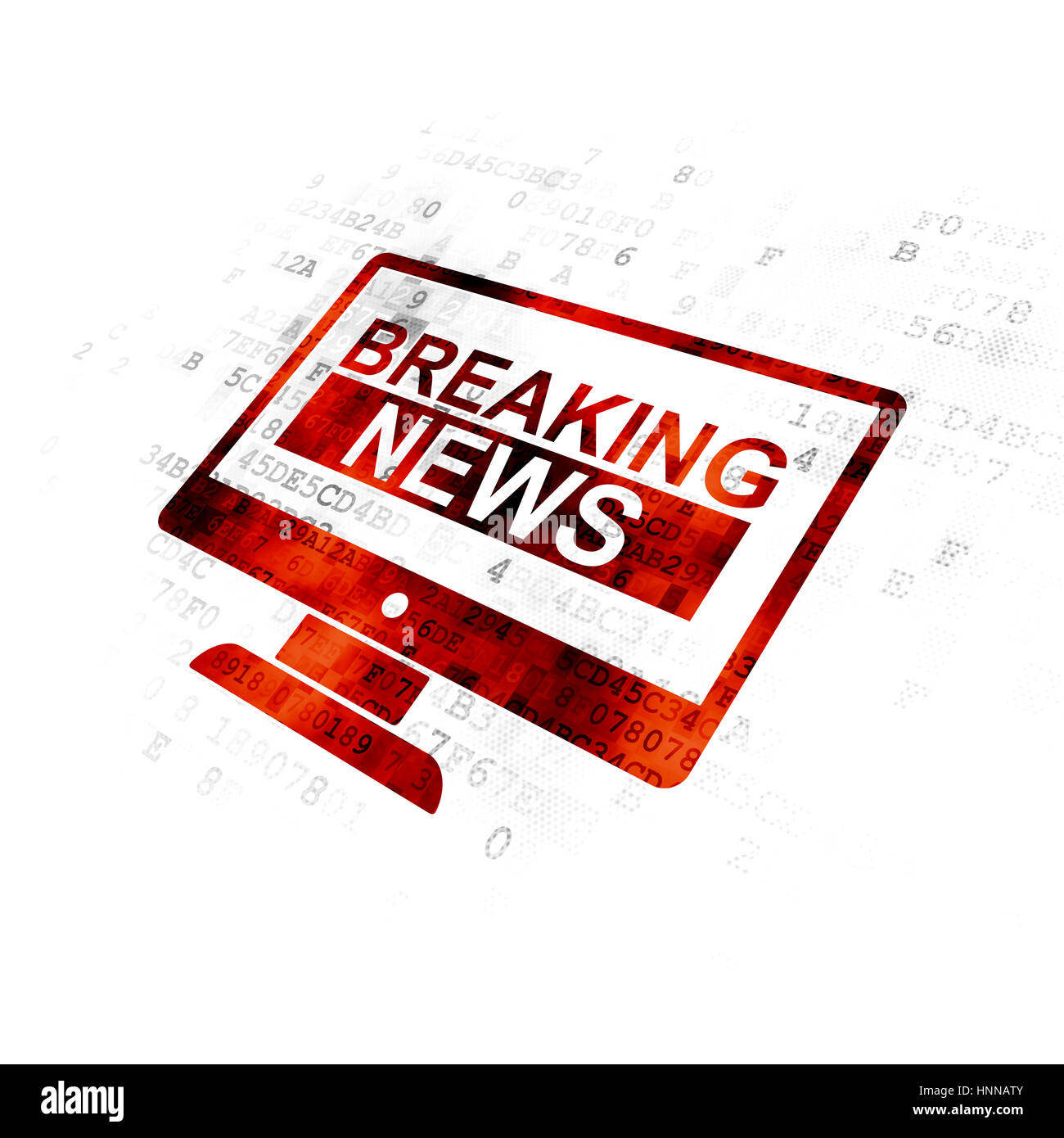 News concept: Breaking News On Screen on Digital background Stock Photo ...
