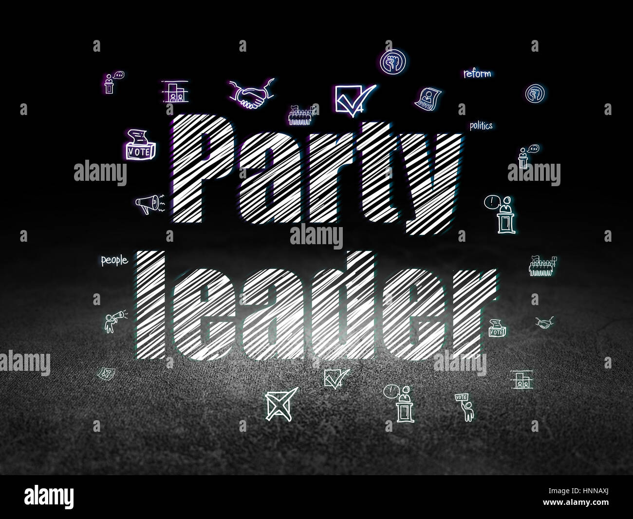 Political concept: Party Leader in grunge dark room Stock Photo - Alamy