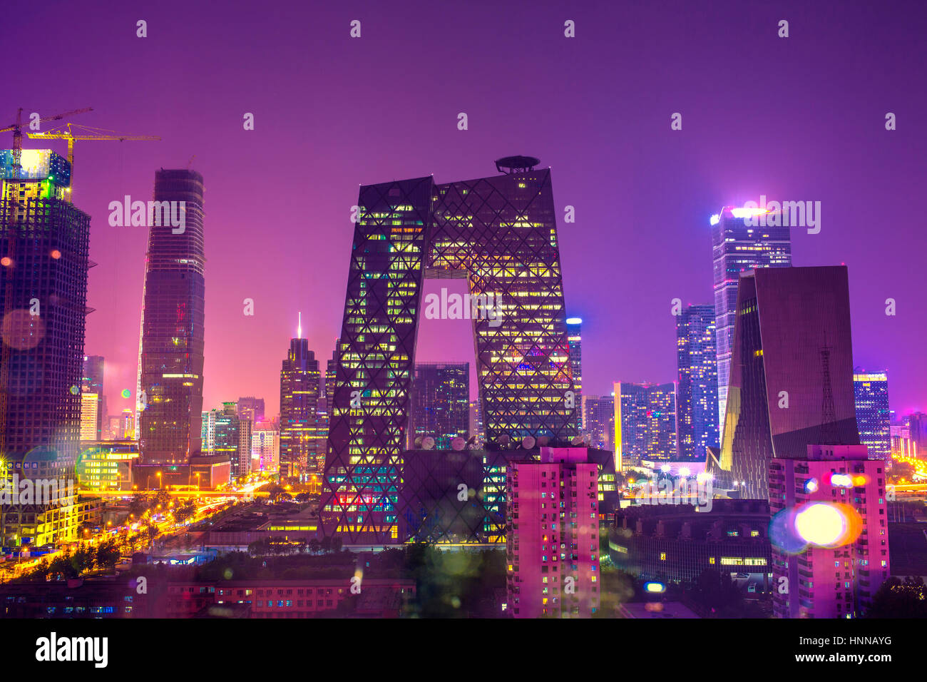 Beijing CBD city building night view Stock Photo - Alamy