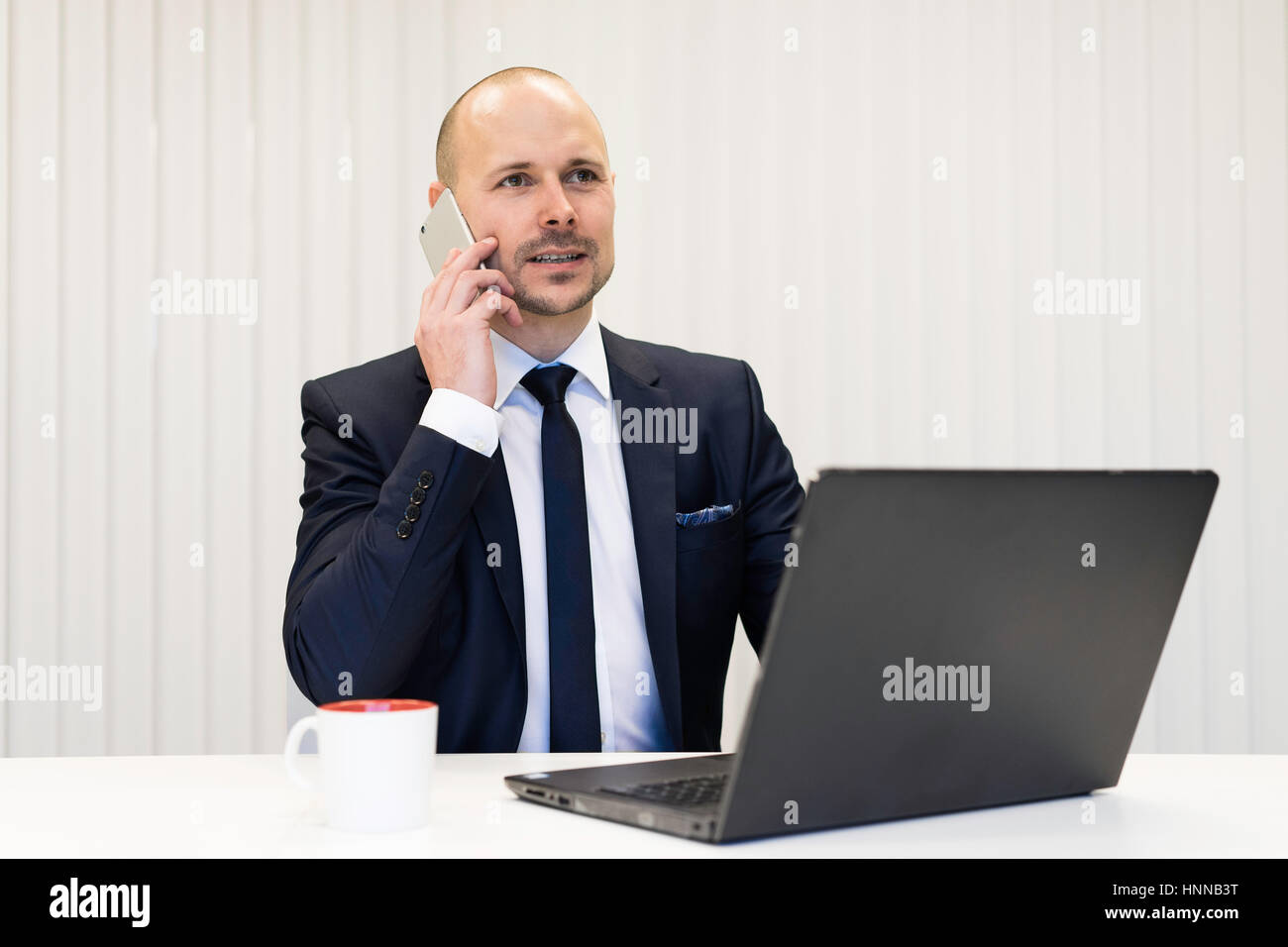 European Scandinavian Swedish Caucasian Male Talking in Mobile Phone ...