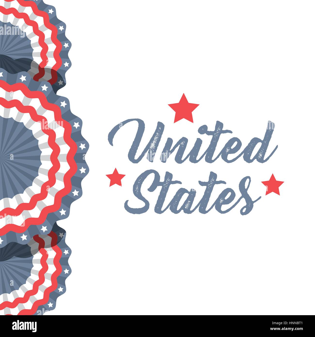 united states of america card with decorative objects with country flag ...