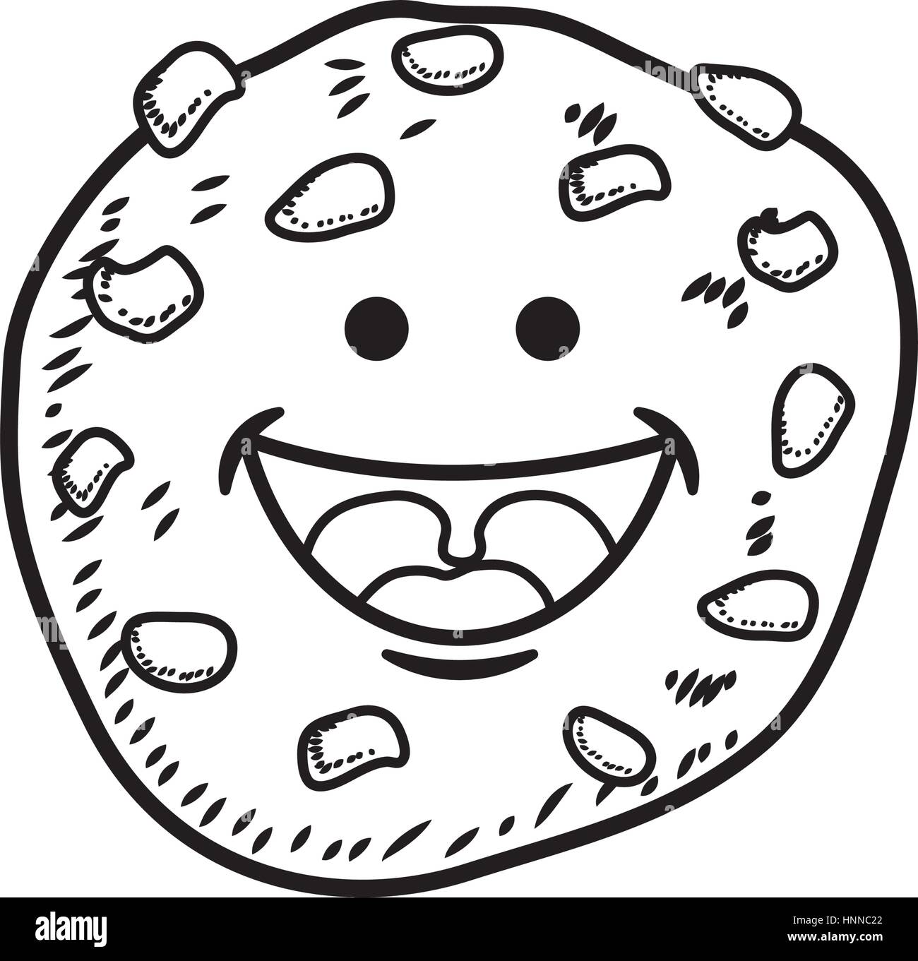 Funny Cookie Cartoon Icon Vector Illustration Graphic Design Stock