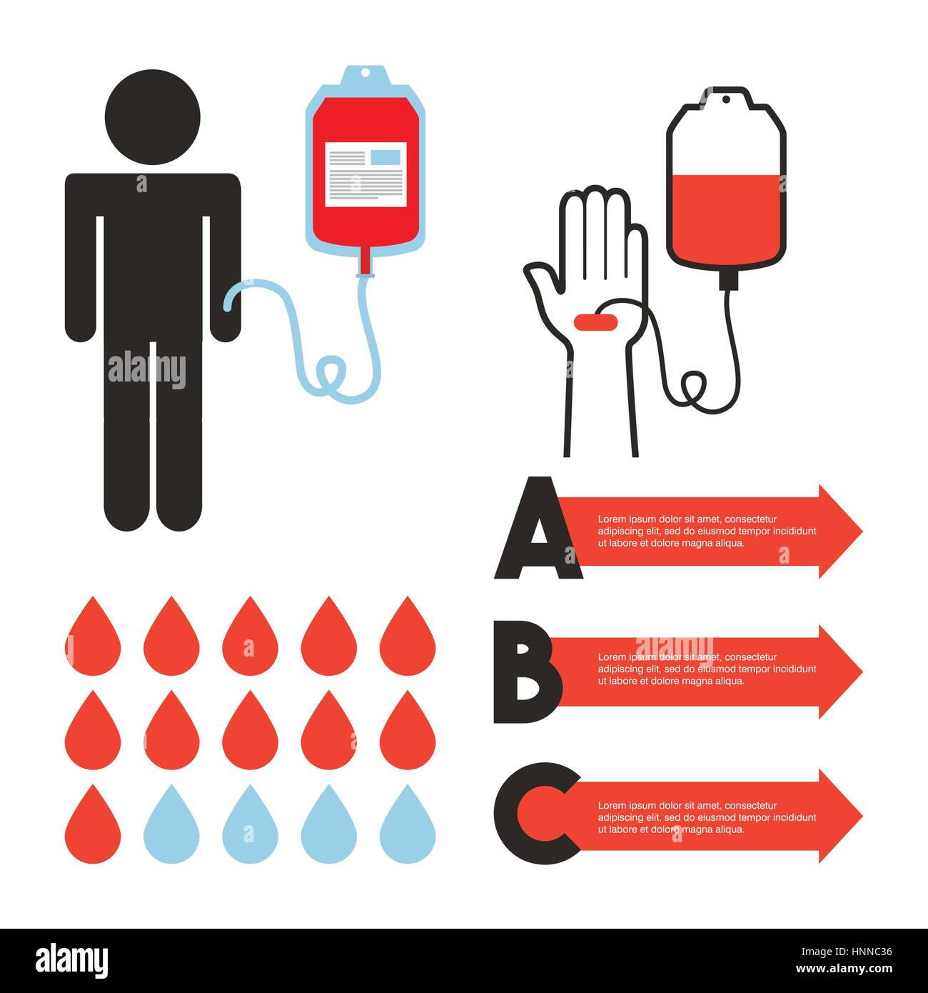 infographic presentation of donate blood concept. colorful design ...