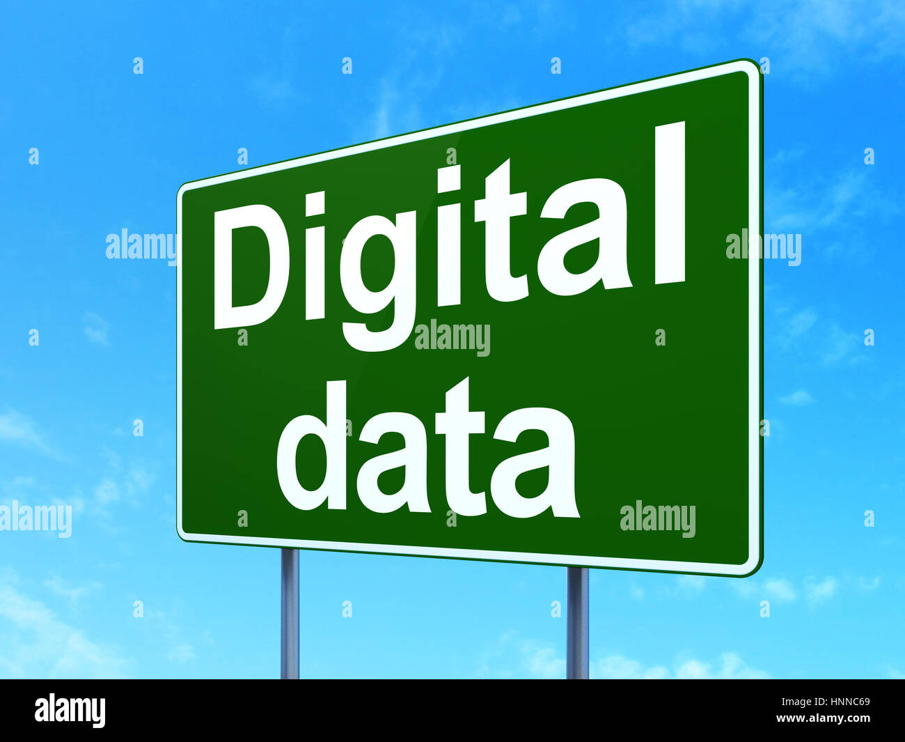 Data concept: Digital Data on road sign background Stock Photo - Alamy