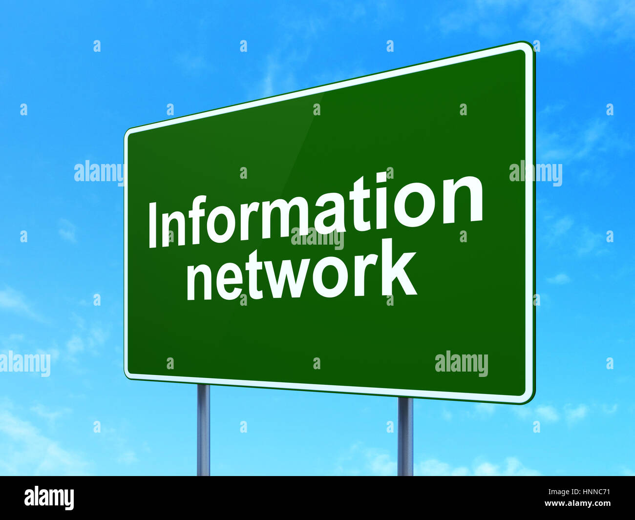 Information concept: Information Network on road sign background Stock ...