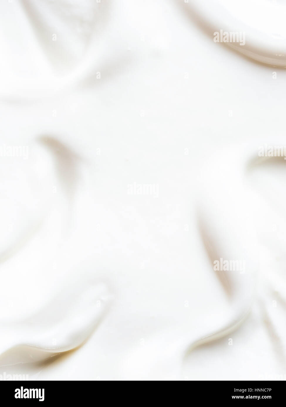 greek yogurt or sour cream texture close up with copy space. Top view ...
