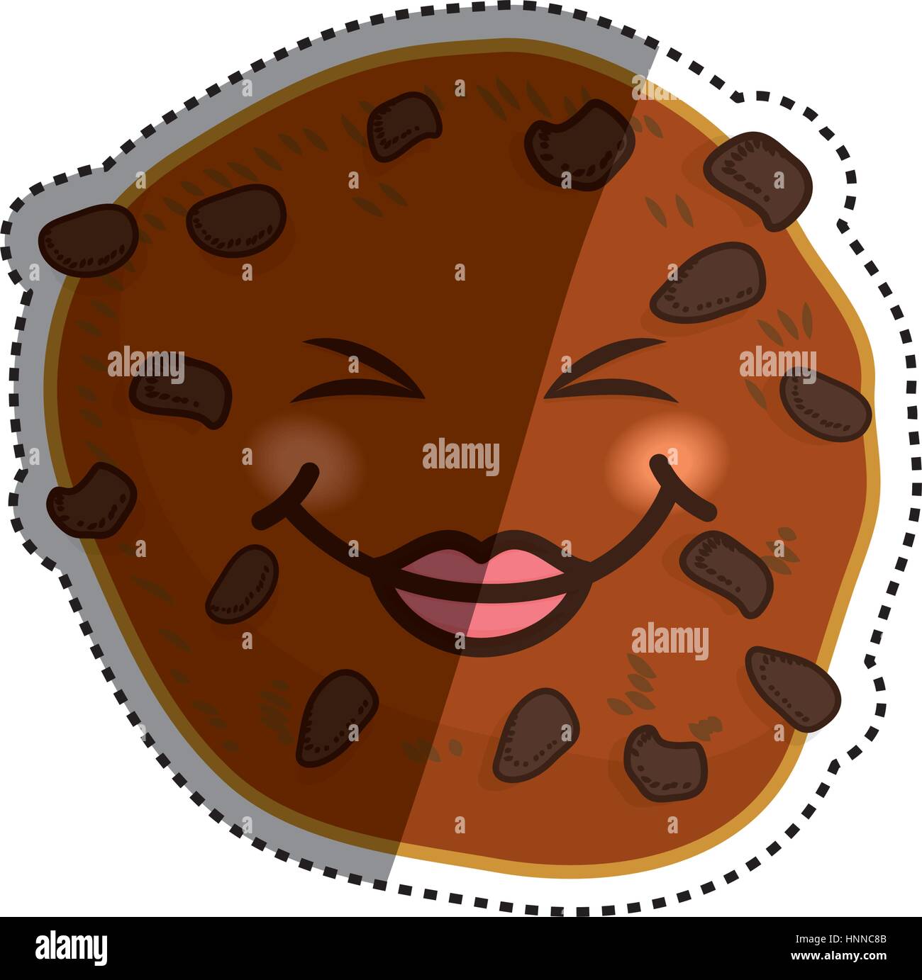 Funny Cookie Cartoon Icon Vector Illustration Graphic Design Stock
