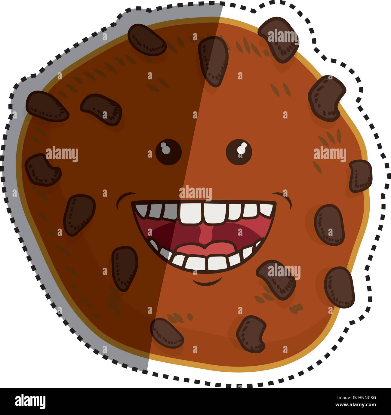 Funny Cookie Cartoon Icon Vector Illustration Graphic Design Stock