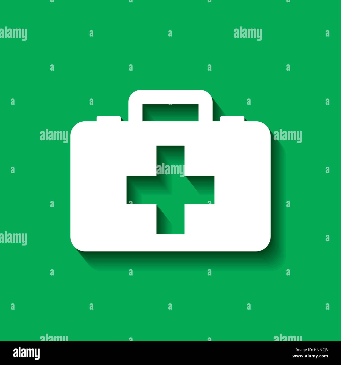 first aid briefcase over green background. colorful design. vector ...