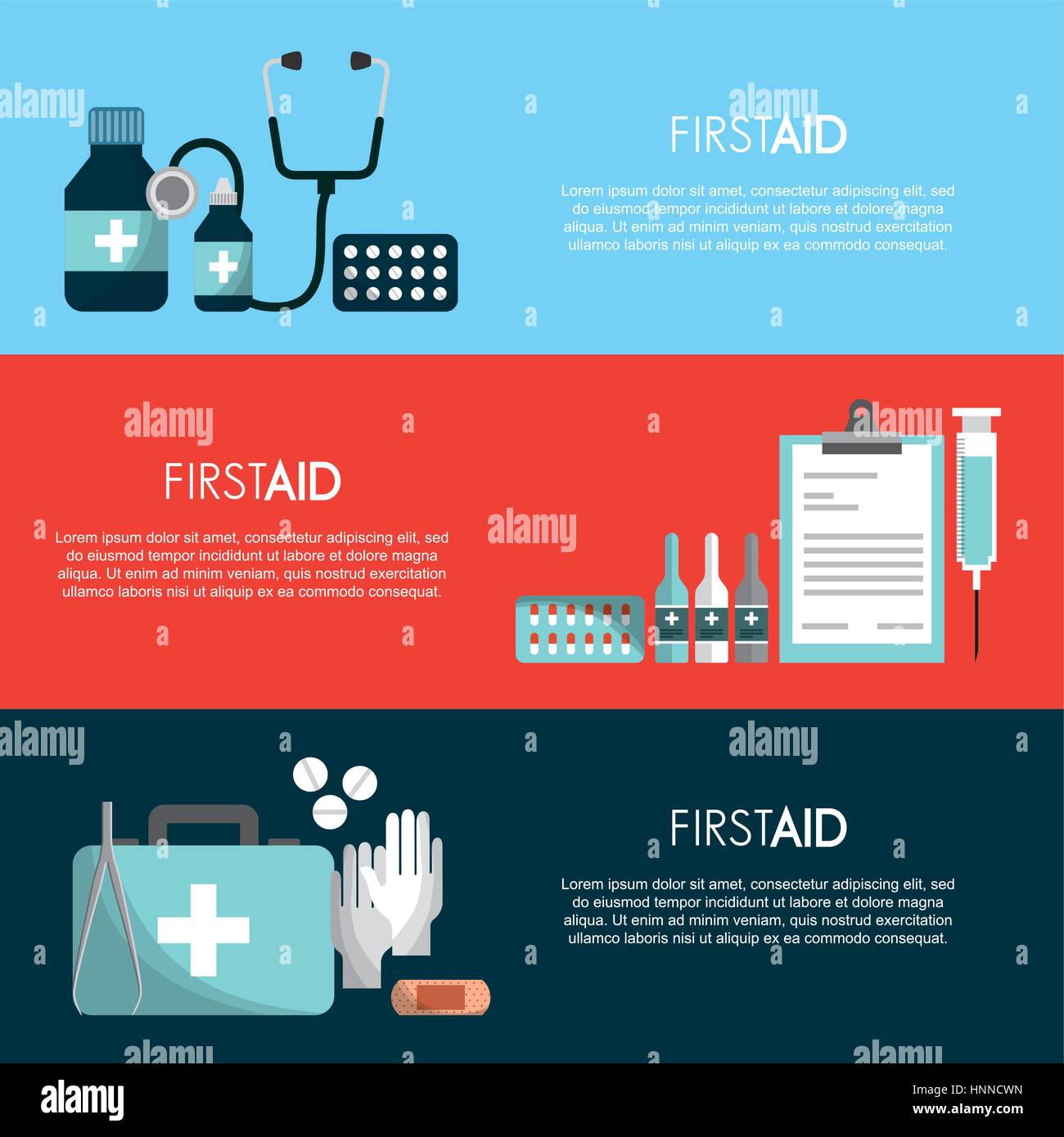 infographic presentation of first aid concept. colorful design. vector ...