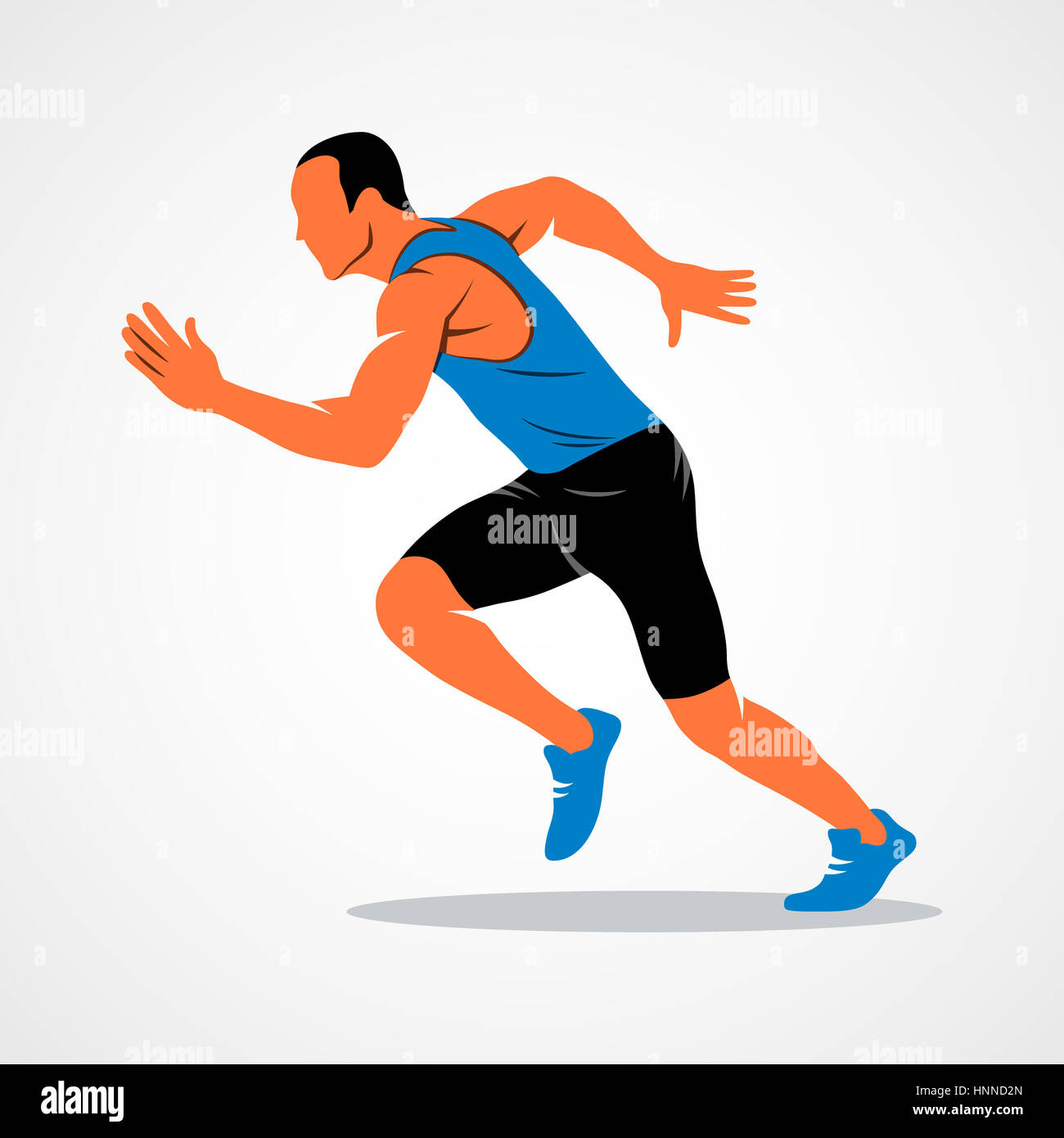 Runners on short distances sprinter on a white background. Photo ...