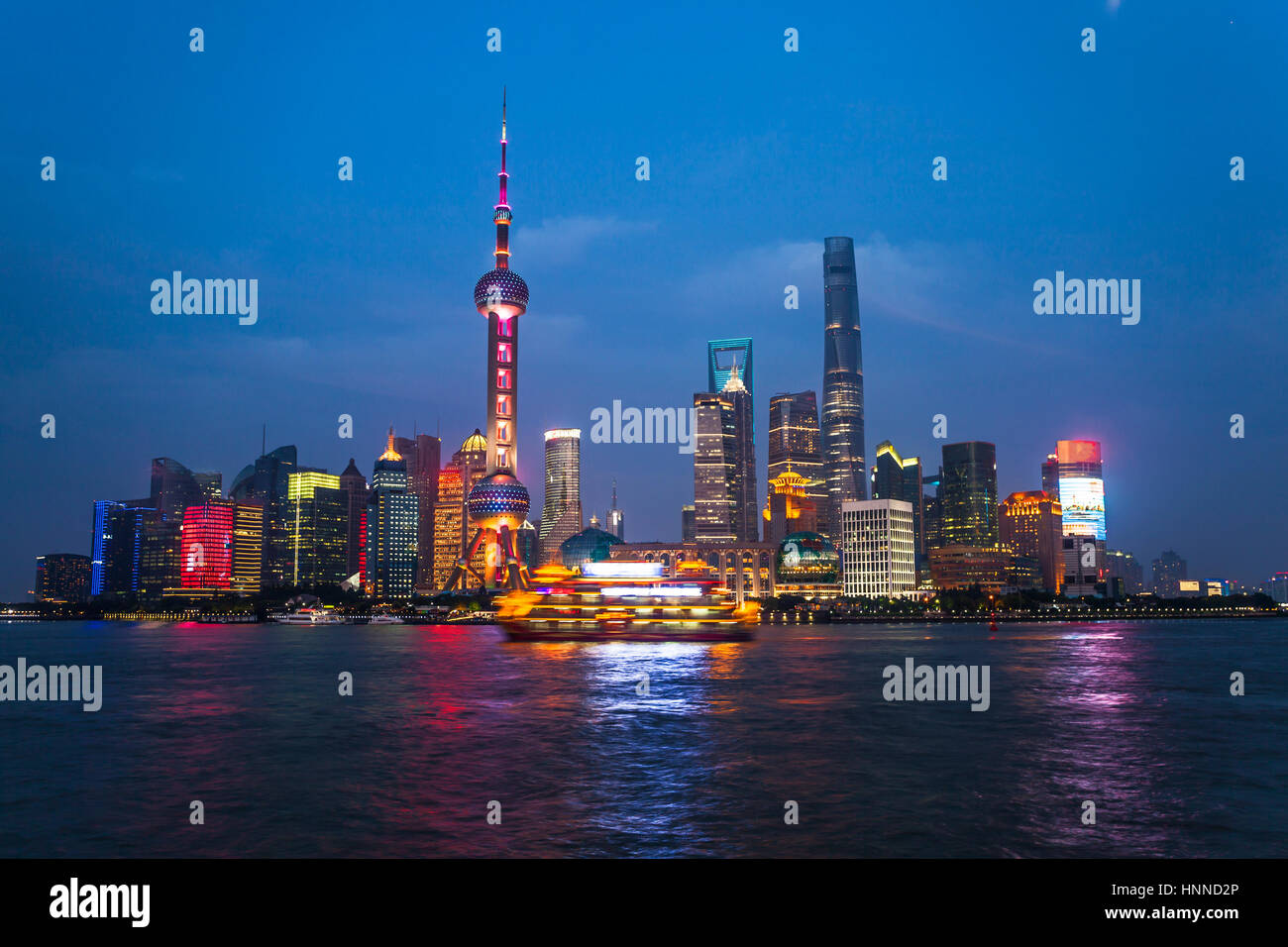 The night view of Shanghai City Stock Photo - Alamy