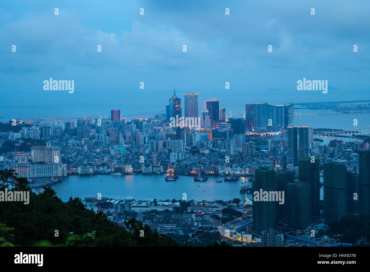 The night view of Macao City Stock Photo - Alamy