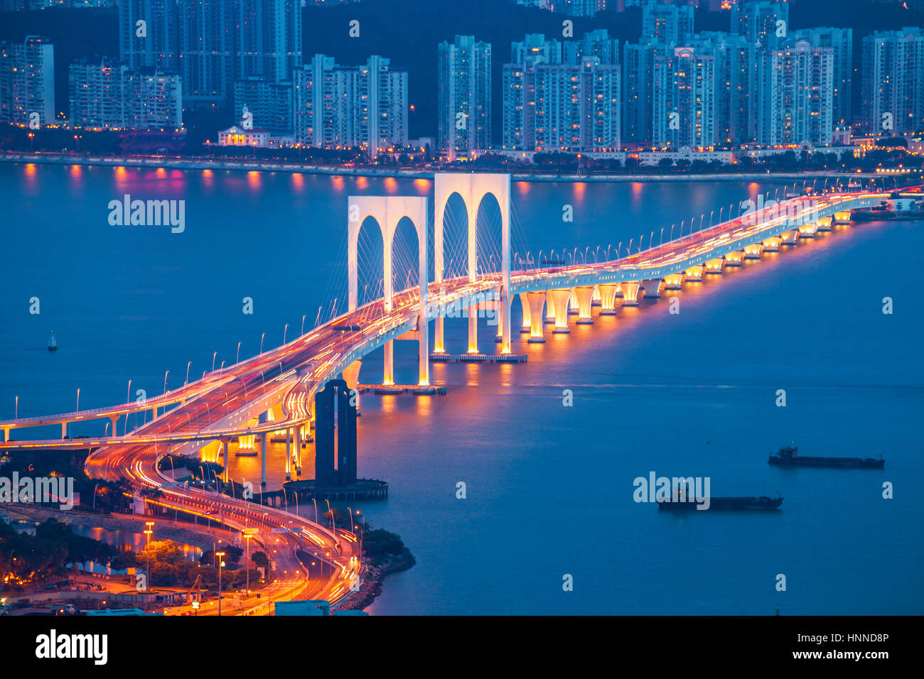 The night view of Macao City Stock Photo - Alamy
