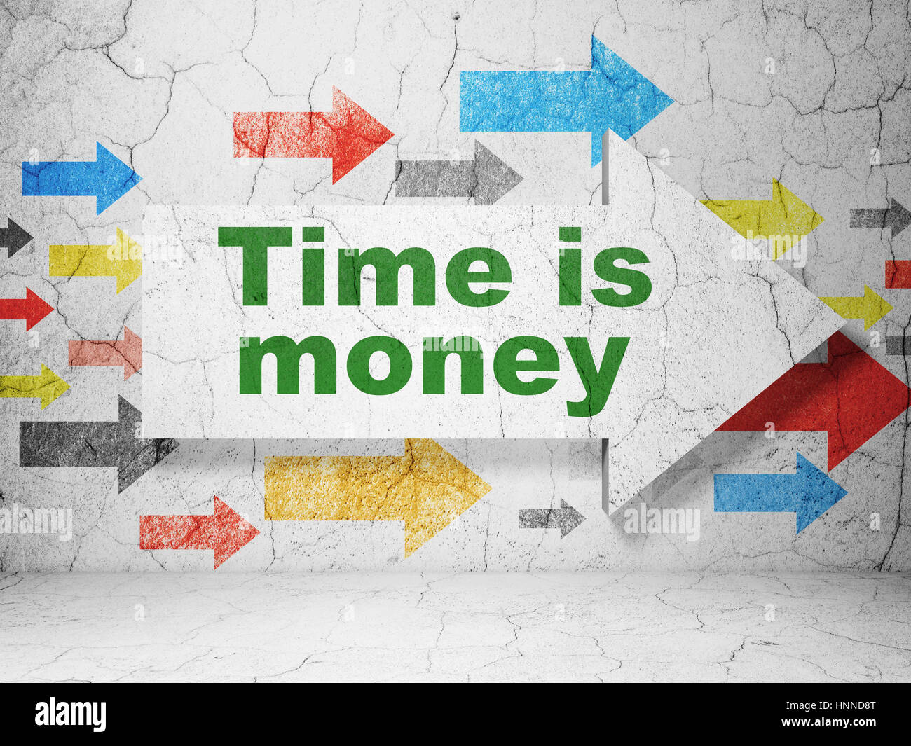 Time concept: arrow with Time is Money on grunge wall background Stock ...