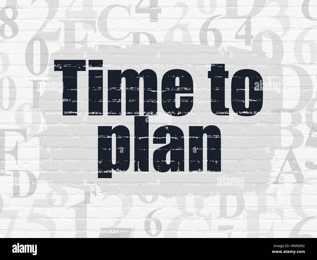 Time concept: Time to Plan on wall background Stock Photo - Alamy