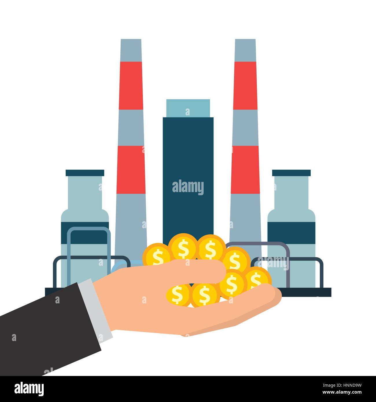 Money Factory Coins Stock Vector Images - Alamy