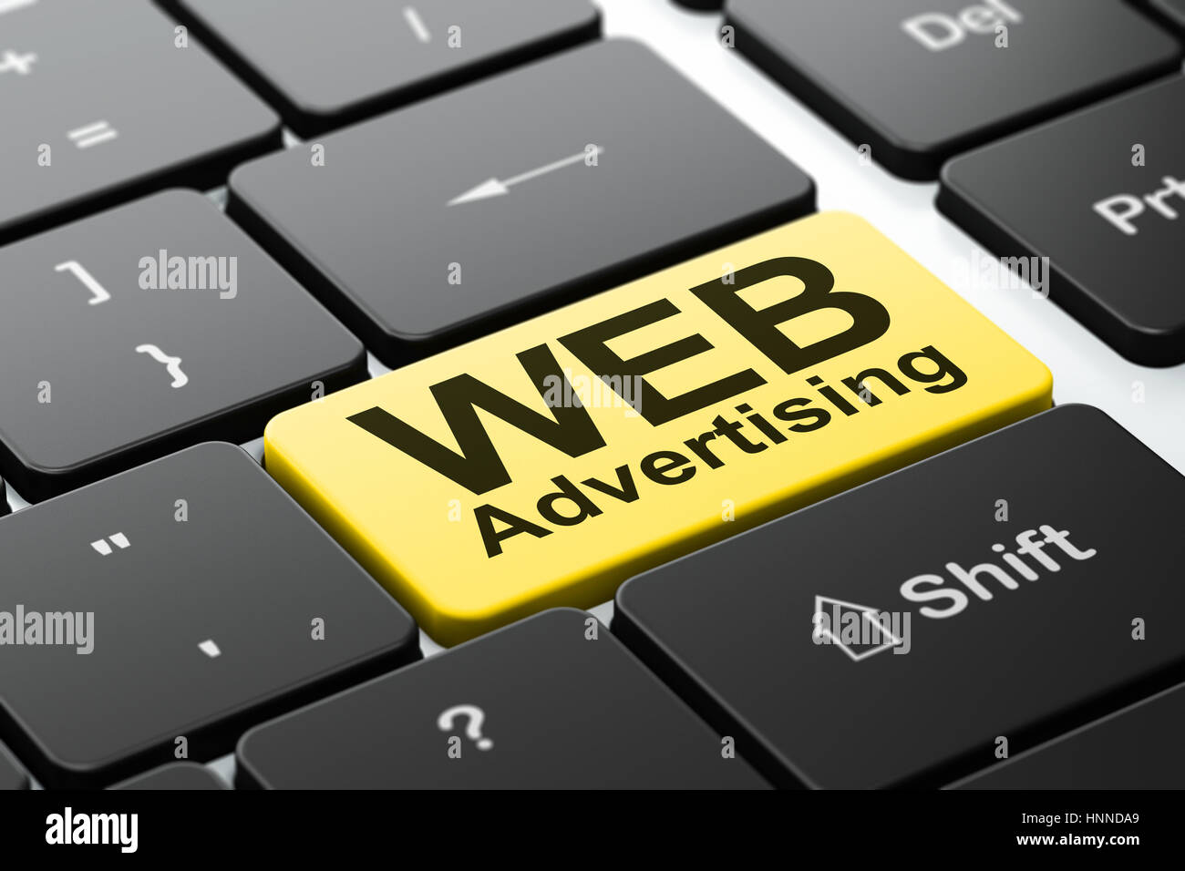 Marketing concept: WEB Advertising on computer keyboard background ...