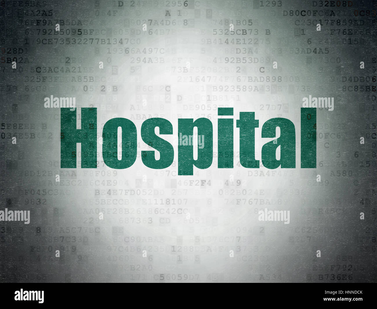 Healthcare concept: Hospital on Digital Data Paper background Stock ...