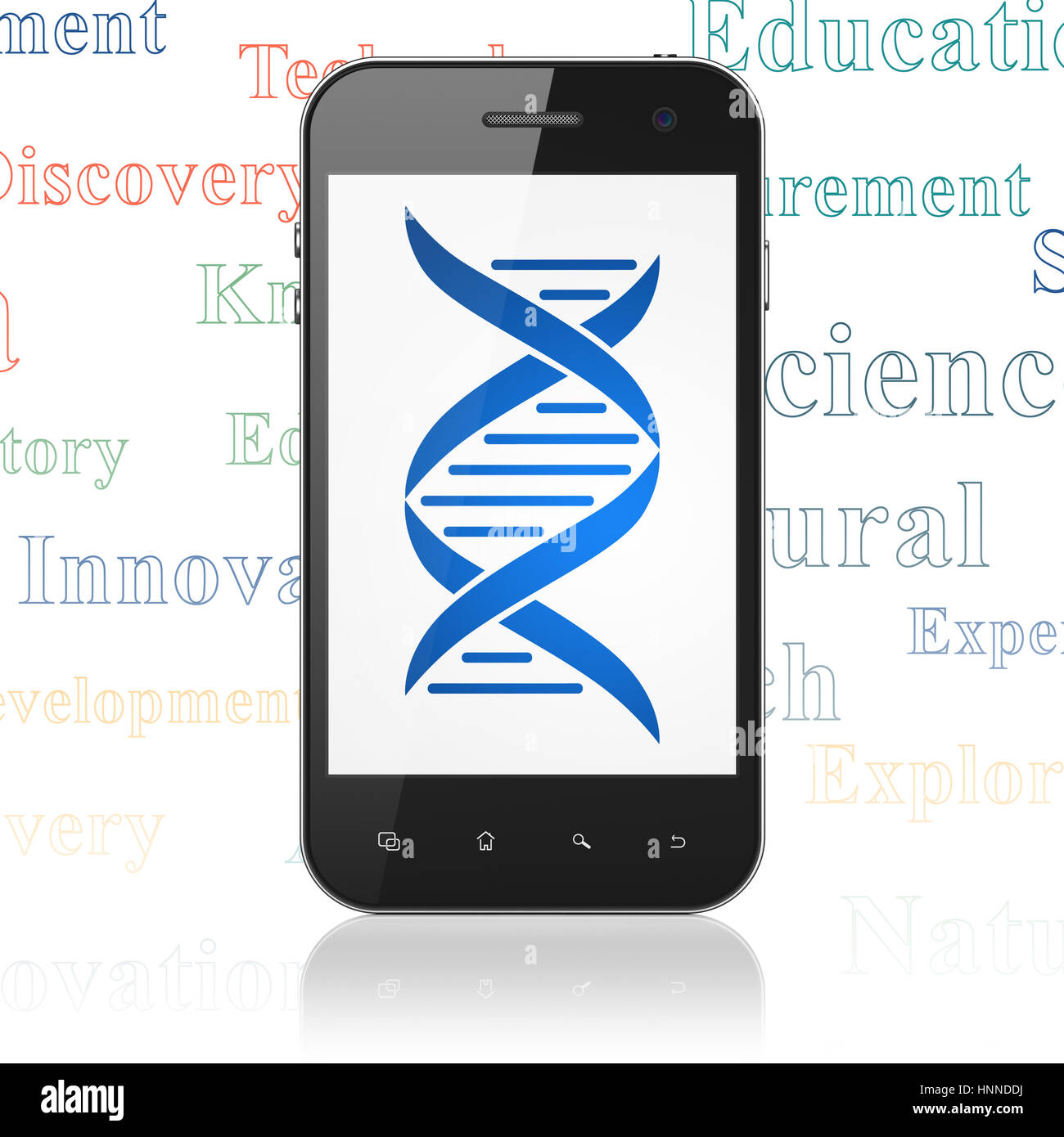 Science concept: Smartphone with DNA on display Stock Photo - Alamy